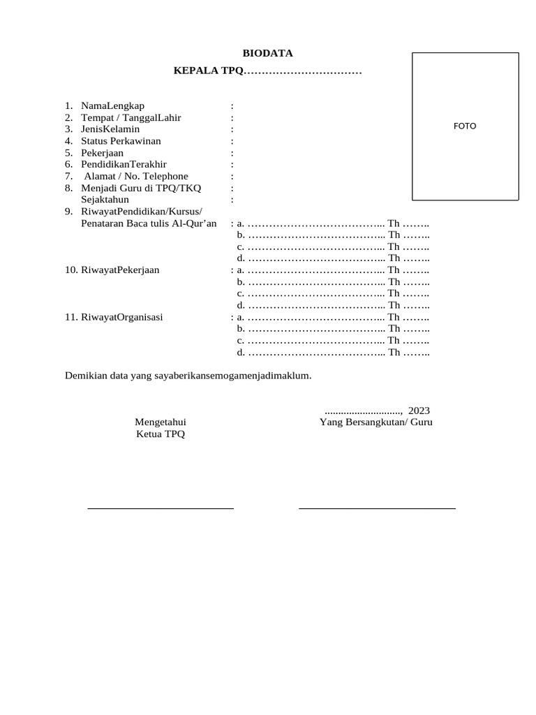 5 Data Kepala Dan Tenaga Pengajar | PDF