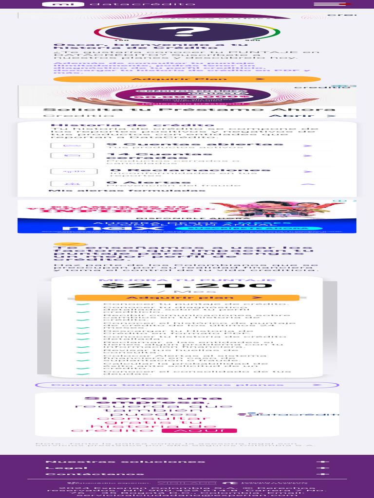 Consulta Tu Historial de Crédito y Más - Midatacrédito 2 | PDF