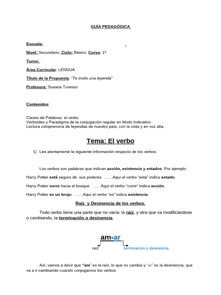 Guia Verbos | PDF | Verbo | Conjugación gramatical
