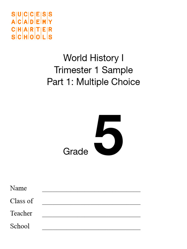 World History I Trimester 1 Sample Part 1: Multiple Choice | PDF ...