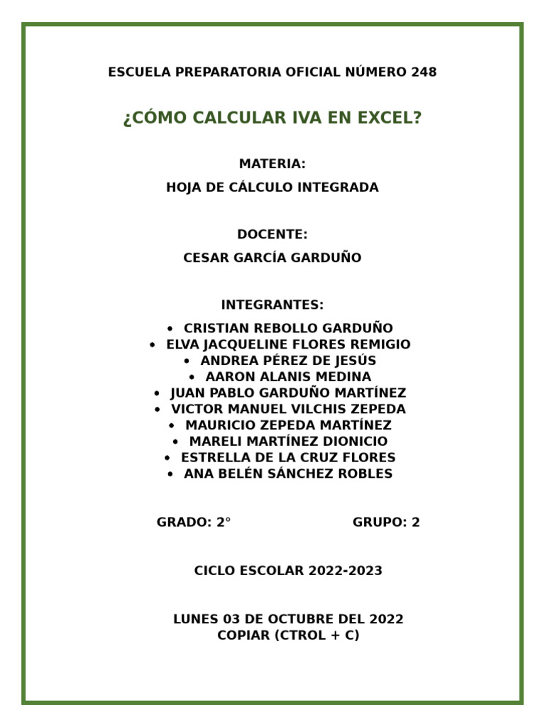 Comandos de Exel | PDF