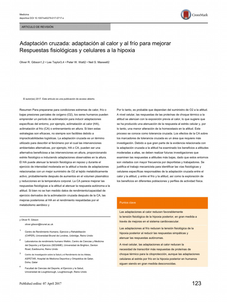 2 - Cross-Adaptation - Heat and Cold Adaptation To Improve | PDF ...