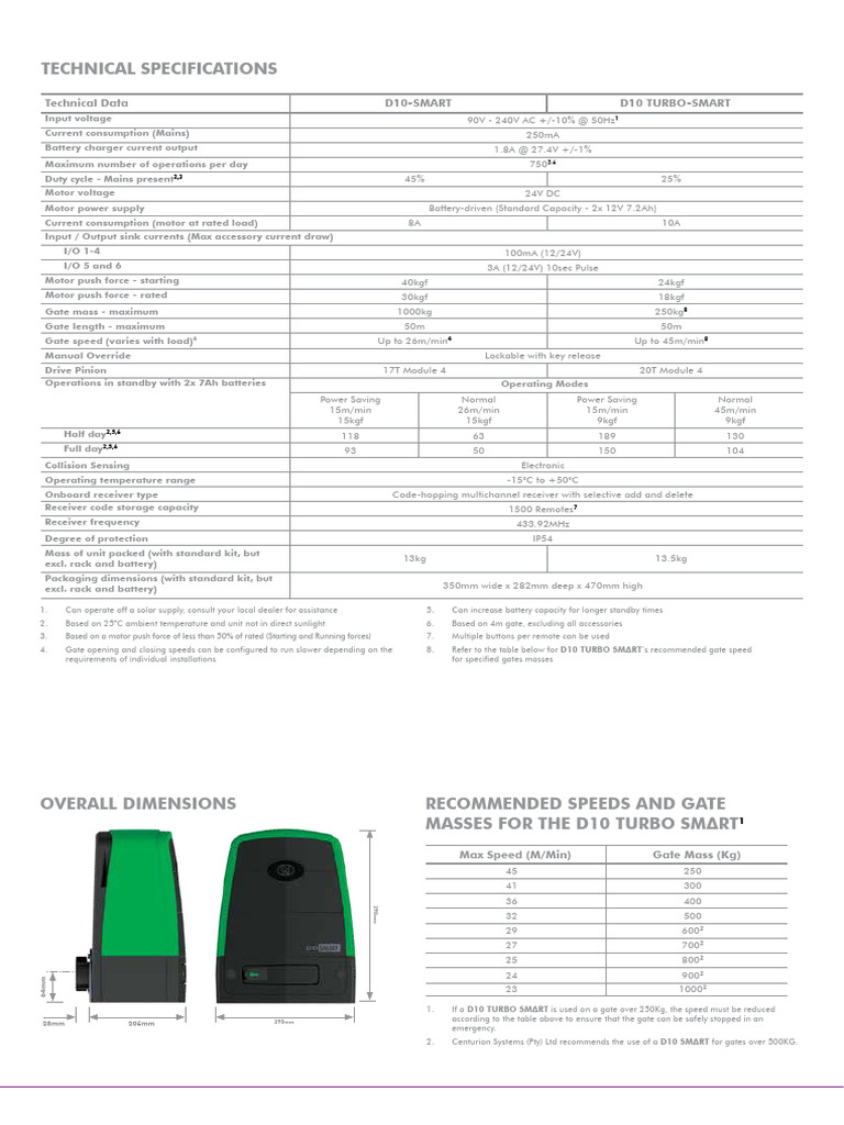 Fiche Tech d10 d10 Smart | PDF | Power Supply | Electronics