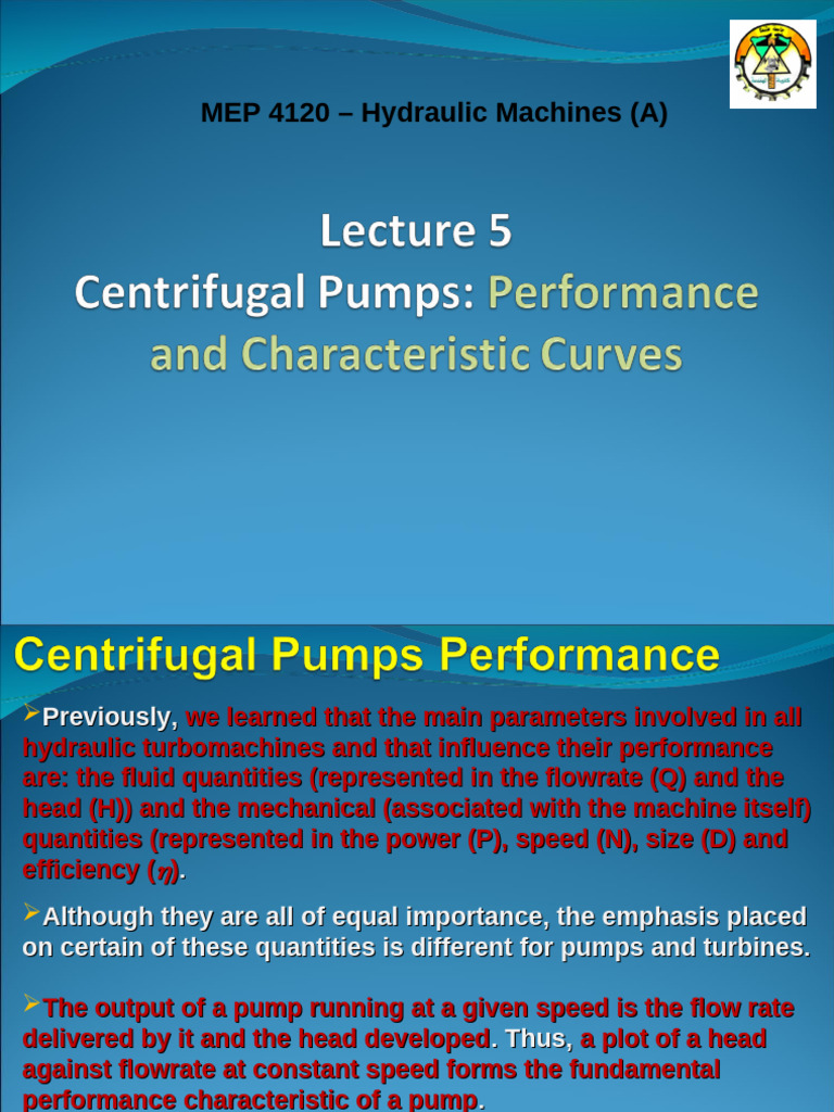 5 - Turbomachinery-Pumps Performance 1 | PDF | Pump | Machines