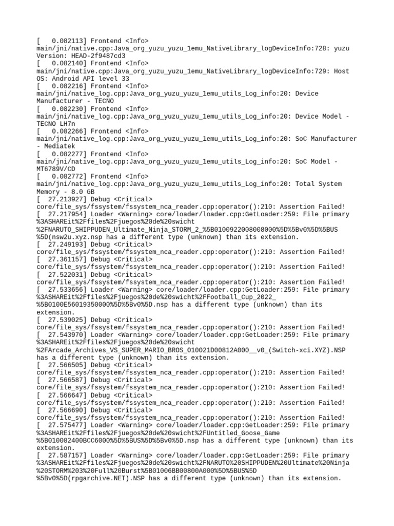 Yuzu Log.txt.Old | PDF | Computing Platforms | Computer Engineering