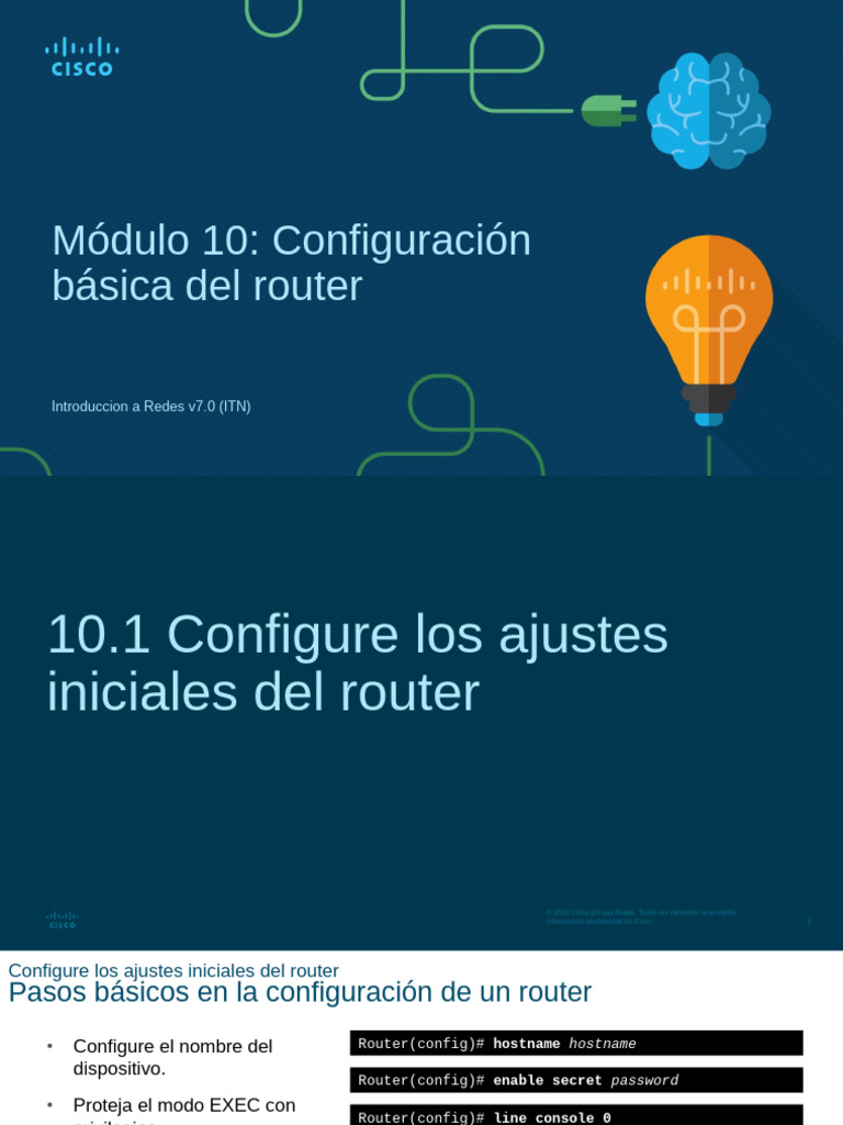 ITN - Configuración Básica de Un Router | PDF | Contraseña | Protocolos ...