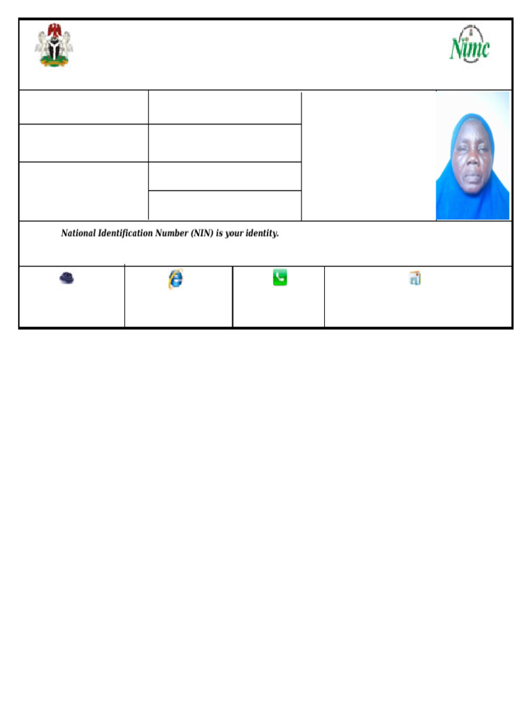 Nigeria National Identification Number Slip | PDF