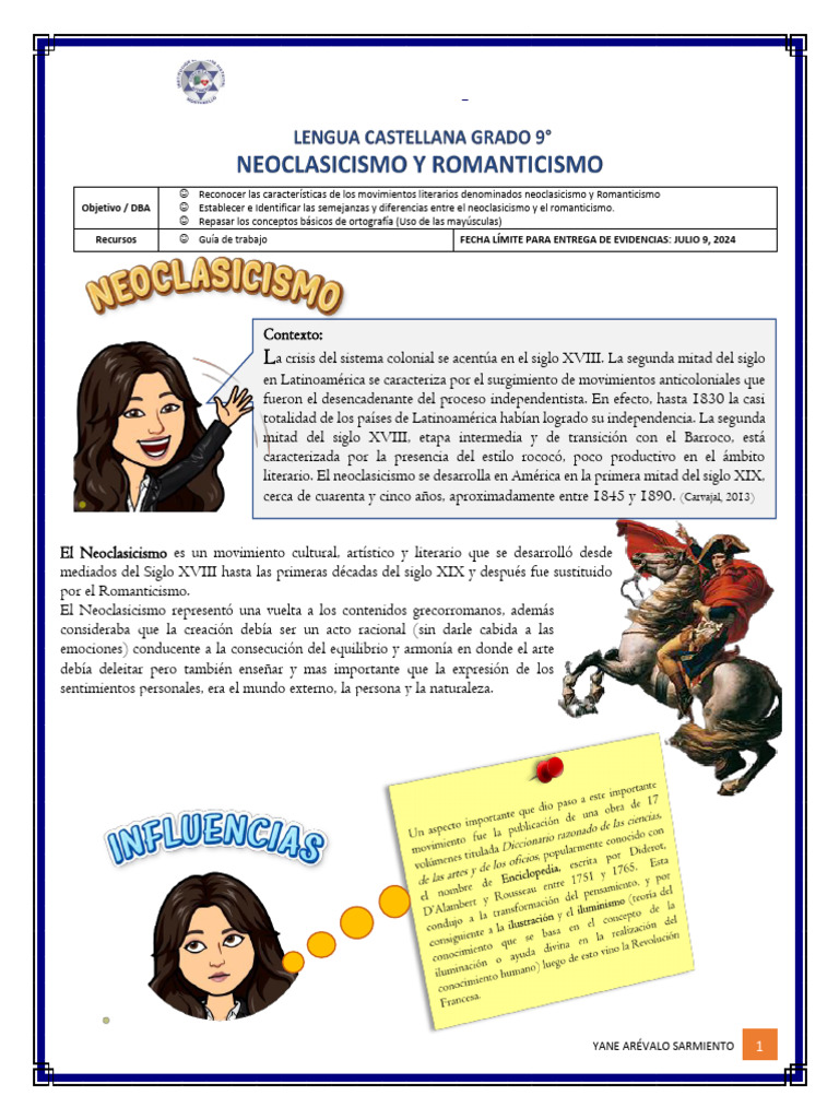 Guía Neoclasicismo y Romanticismo | PDF | Romanticismo | Era de iluminacion