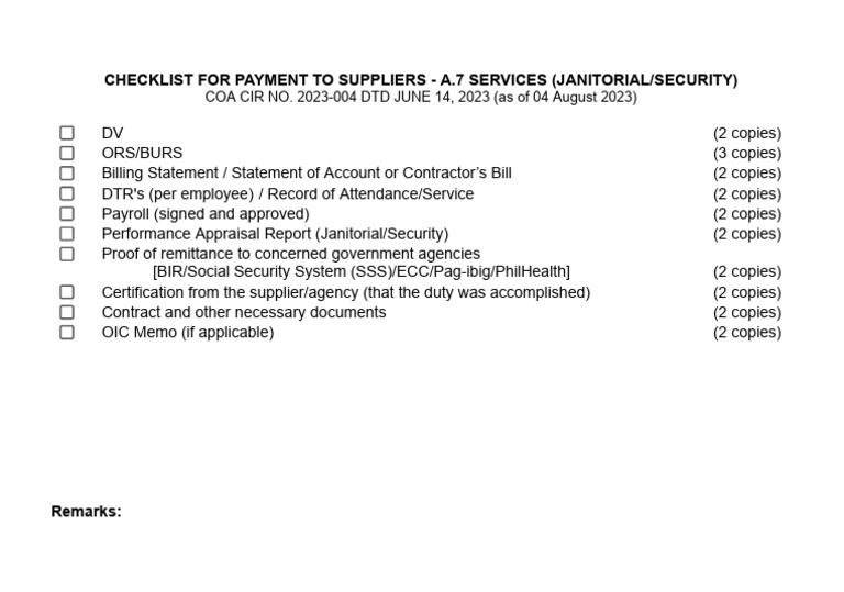 Security Checklist | PDF
