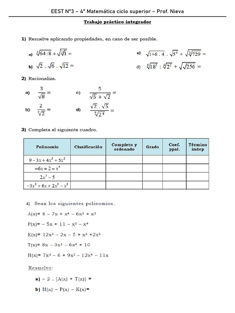 TP Integrador 4°año - 2024 | PDF