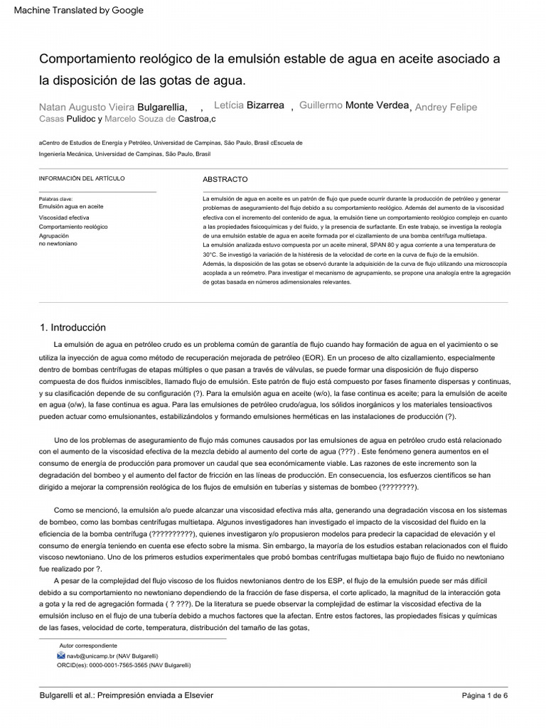 Emulsion Rheology Paper | PDF | Viscosidad | Reología
