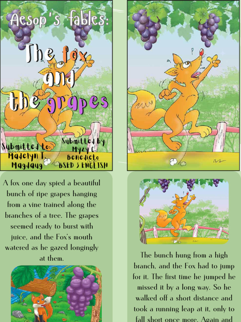 Aesop's Fables the Fox and the Grapes_20241021_142301_0000 | PDF | Fable