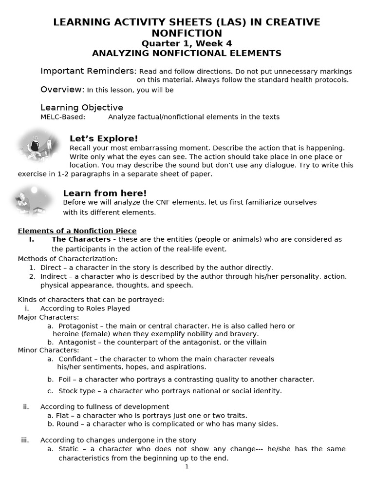 Analyzing Creative Nonfiction Elements | PDF | Narration | Plot (Narrative)