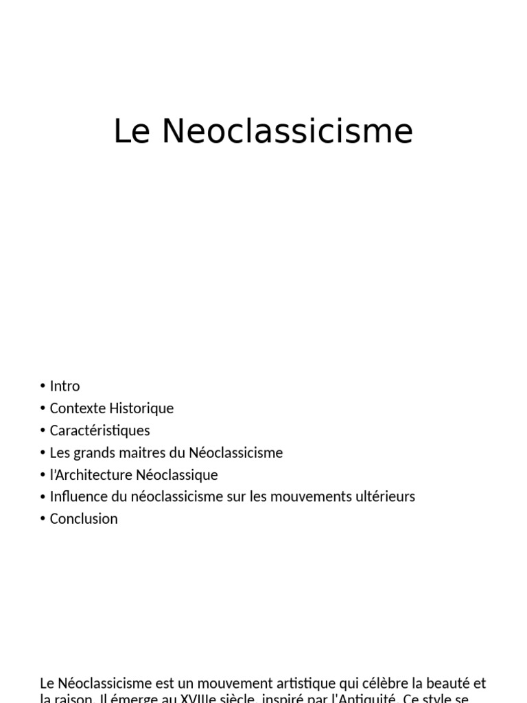 Le Neoclassicisme | PDF