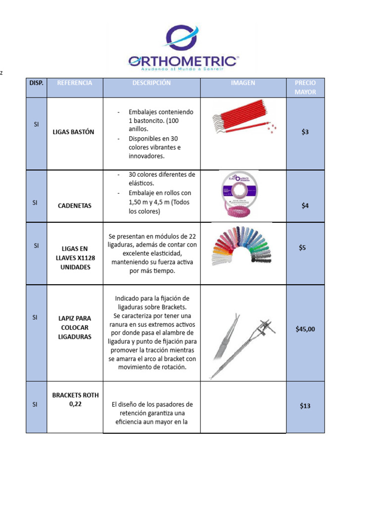 Catalogo Orthometric Clientes | PDF | Materiales