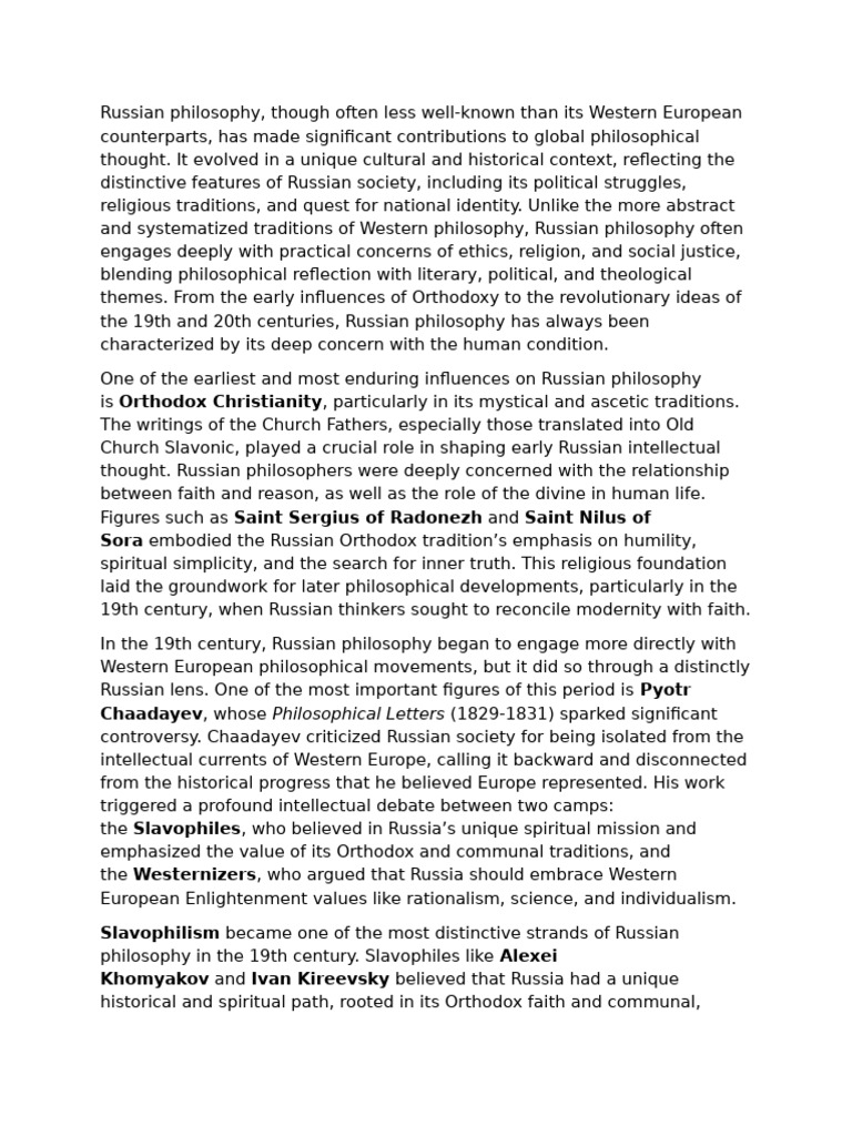 Russian philosophy | PDF | Leo Tolstoy | Spirituality