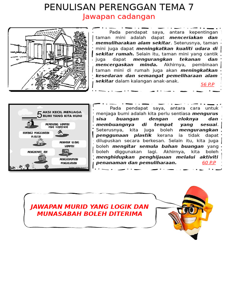 Skema Jawapan Penulisan Perenggan | PDF