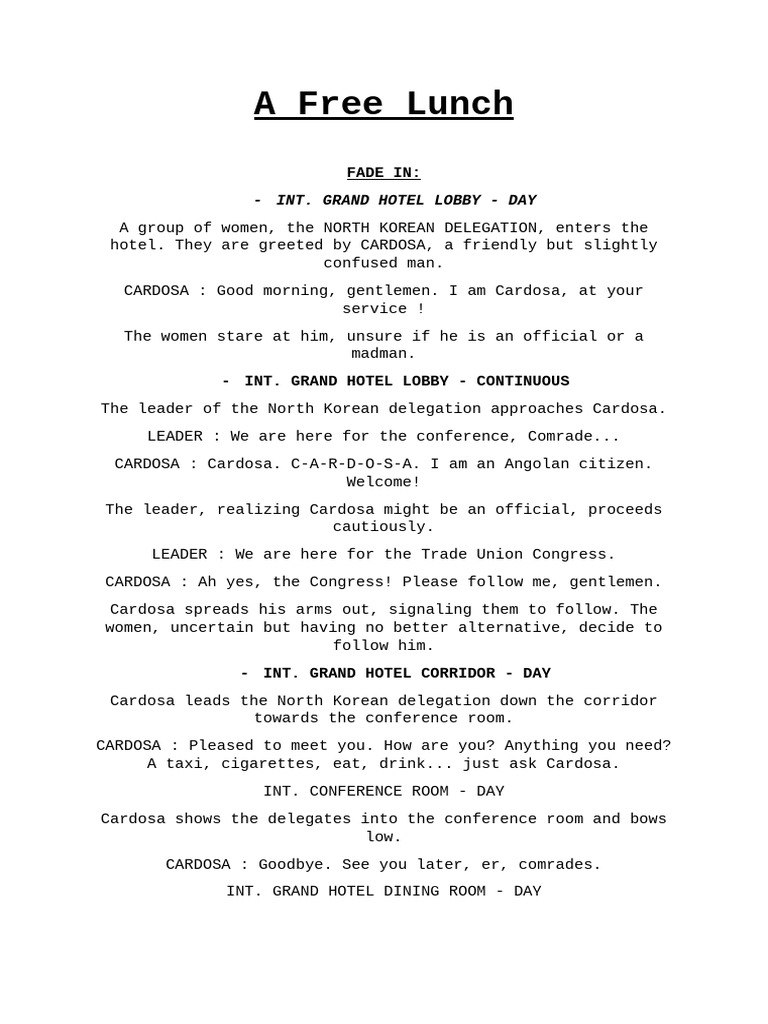 A Free Lunch Scenario Adaptation | PDF