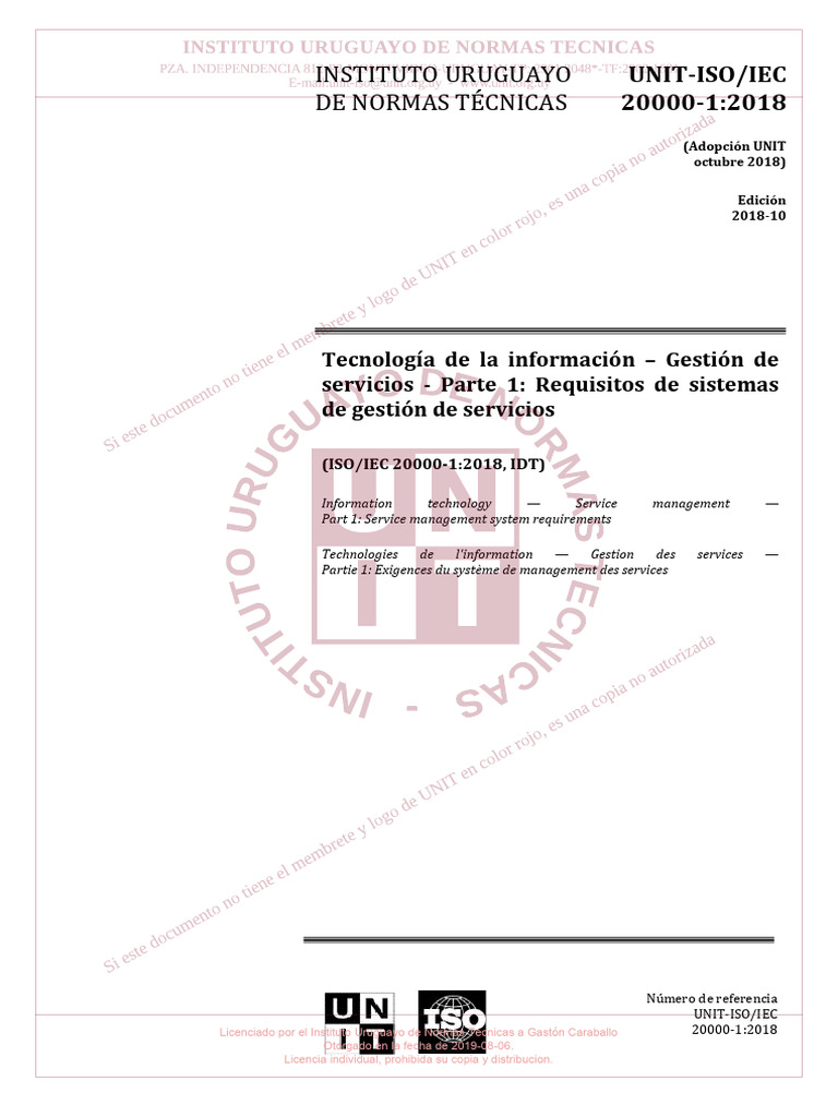 Unit-Iso Iec 20000-1 2018 | PDF | Organización internacional para la estandarización | Seguridad ...