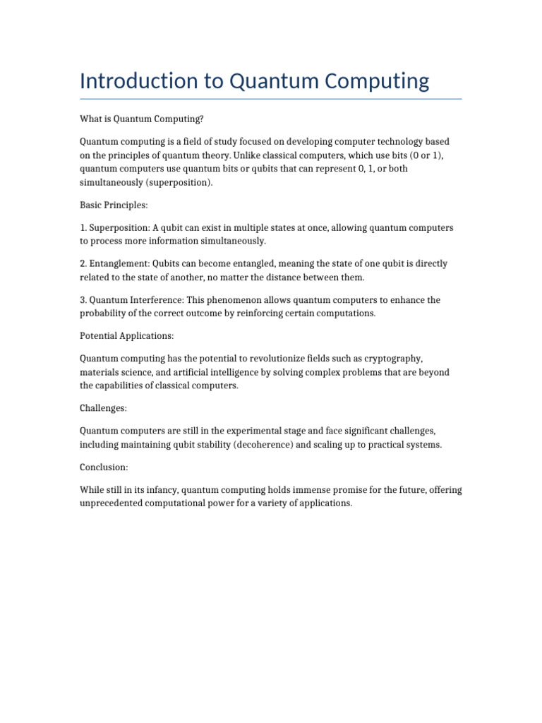 Quantum Computing | PDF