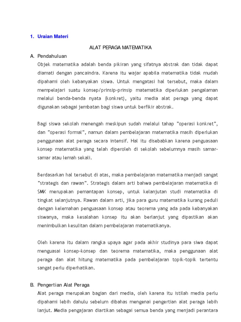 Pembelajaran Alat Peraga MTK | PDF | Seni
