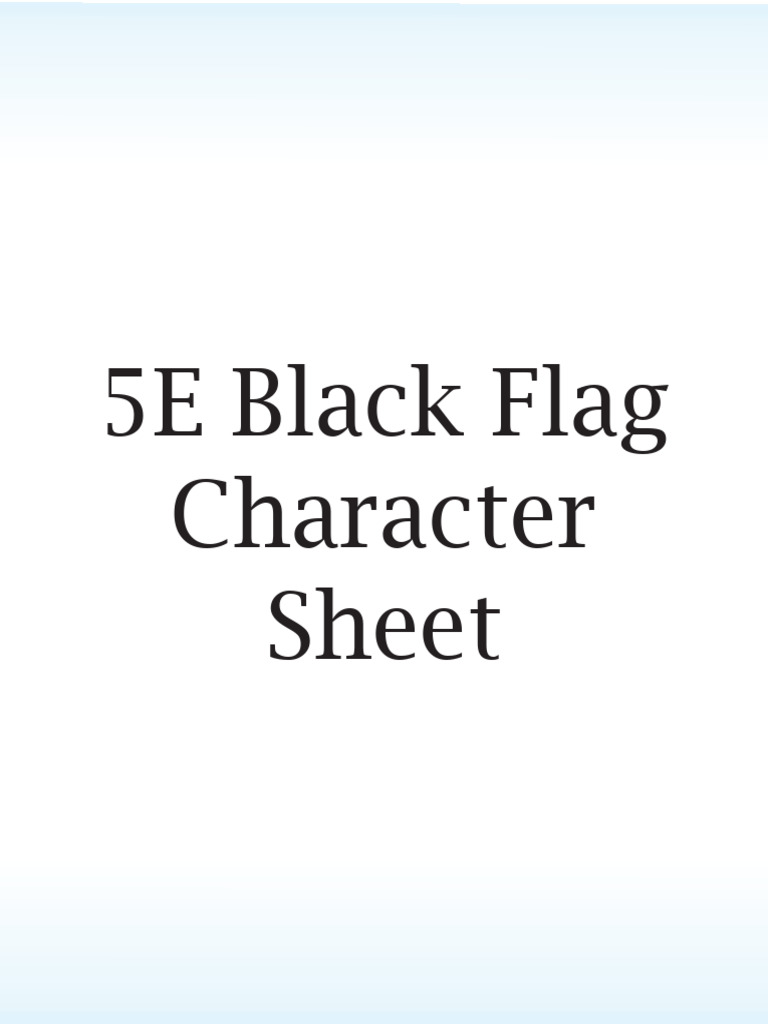 5E Black Flag Blank Character Sheet | PDF | Role Playing Games | Role ...