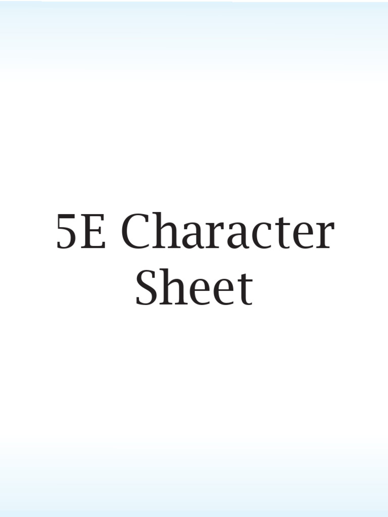 5E Blank Character Sheet | PDF | Adventure Games | Role Playing Games