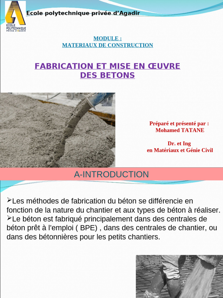 Béton 4 - Mise en Oeuvre | PDF | Béton | Matériaux de construction