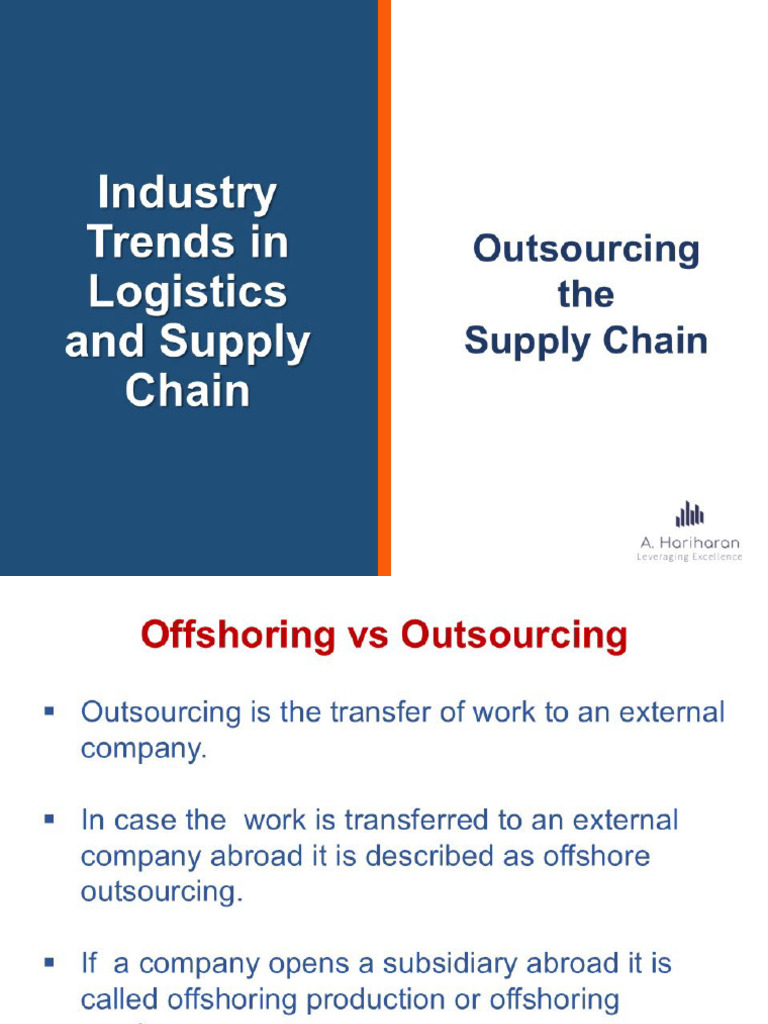 Module 2 - Outsourcing The Supply Chain - Slide Deck | PDF