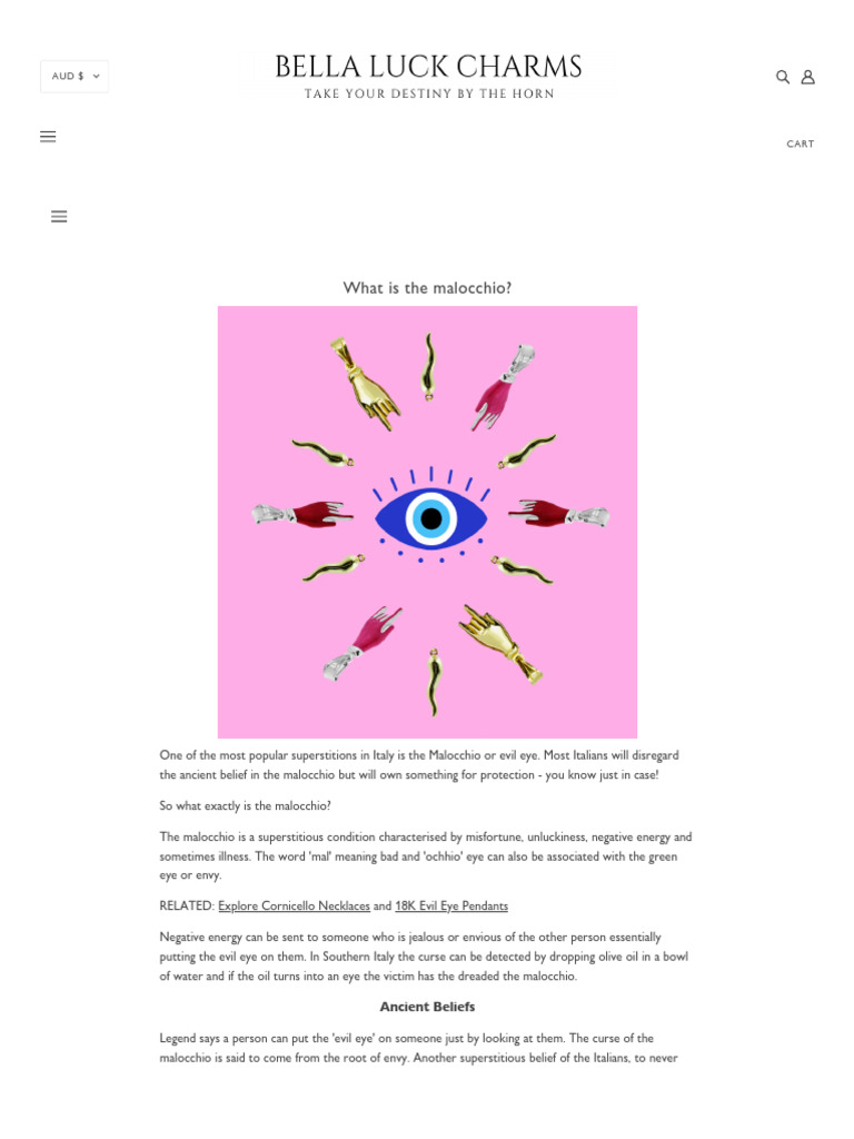 What Is The Malocchio, The Italian Evil Eye - Bella Luck Charms - Bella ...
