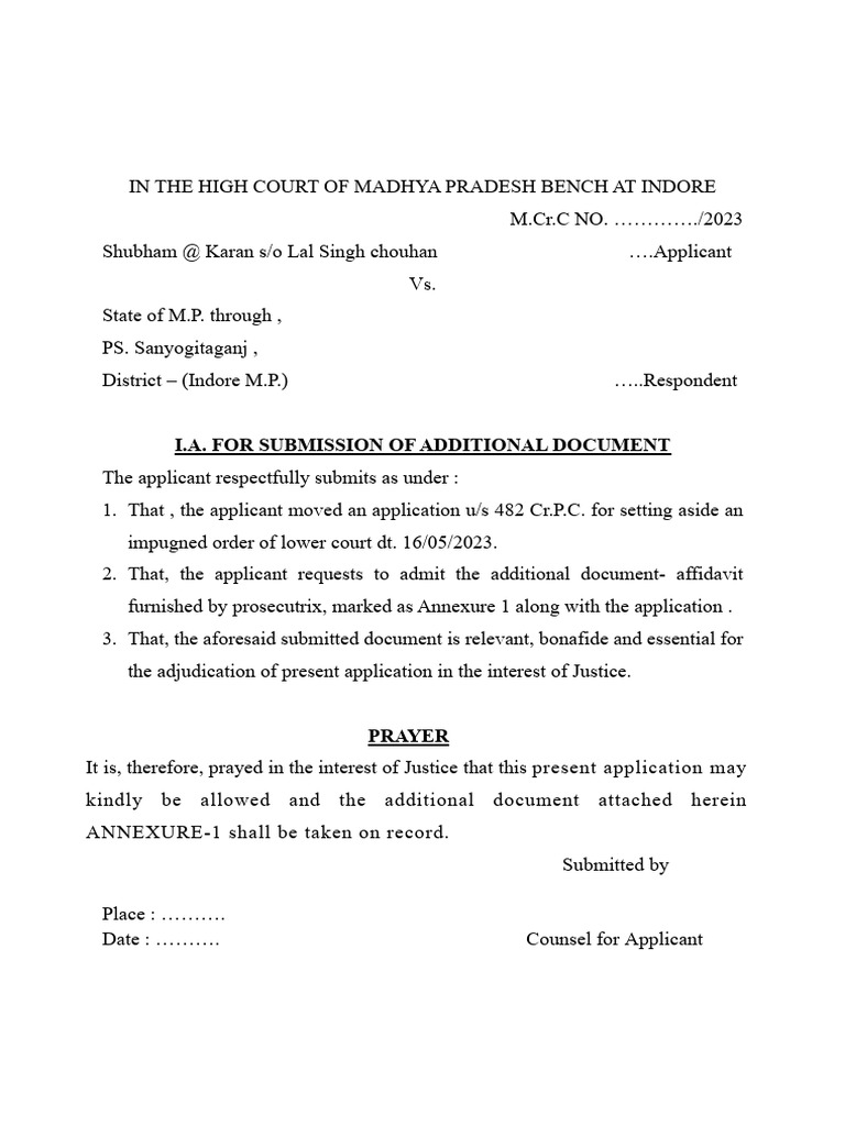 Interim Application For Ad | PDF