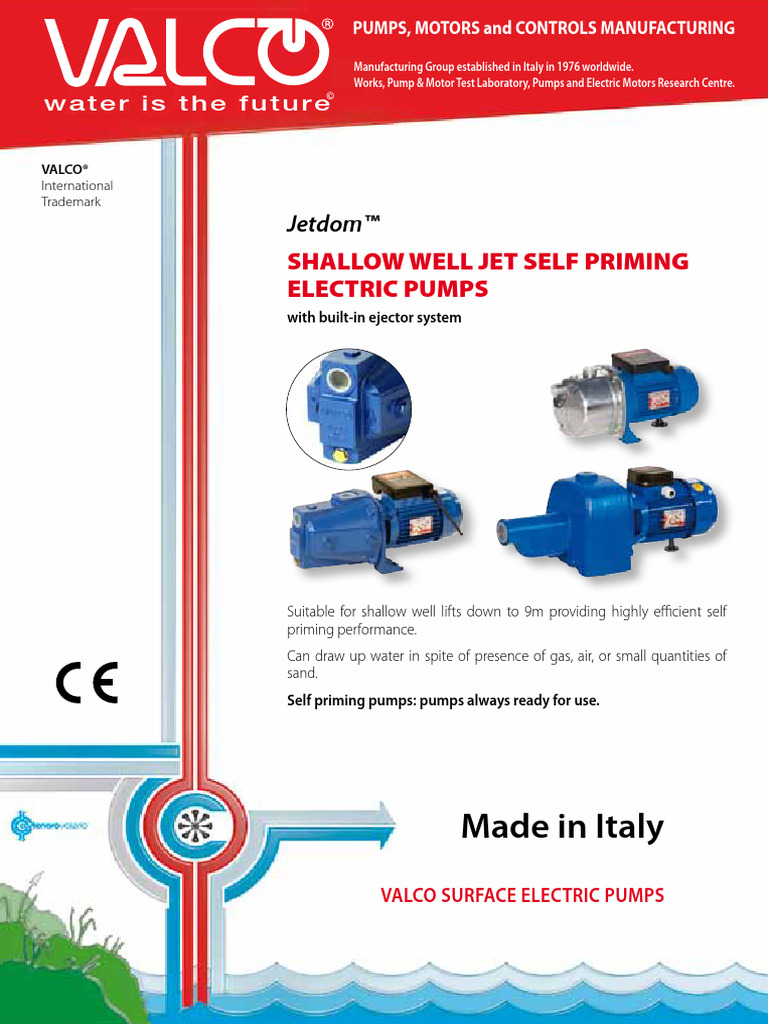 Jetdom Range Technical Catalogue | PDF | Pump | Water
