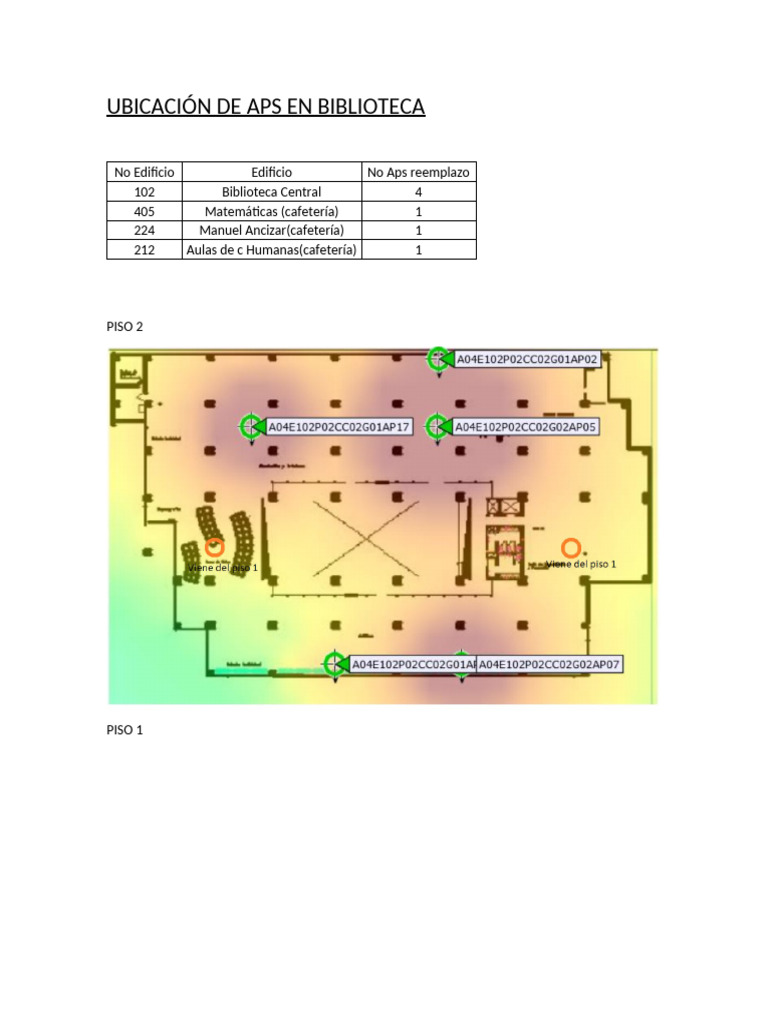 Ubicación de APs en Biblioteca Central | PDF