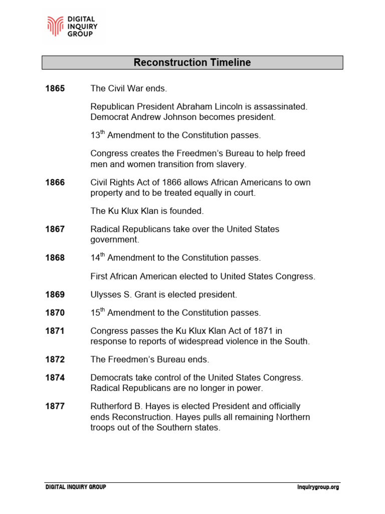Reconstruction Documents | PDF | Reconstruction Era | Freedman