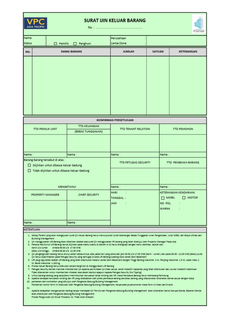 Form Ijin Keluar | PDF