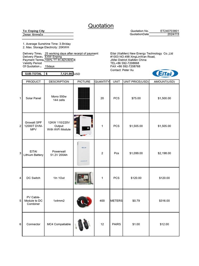 1set 12kw Off-Grid Solar System - QUOTATION (2024!07!02 22-39-12) | PDF ...
