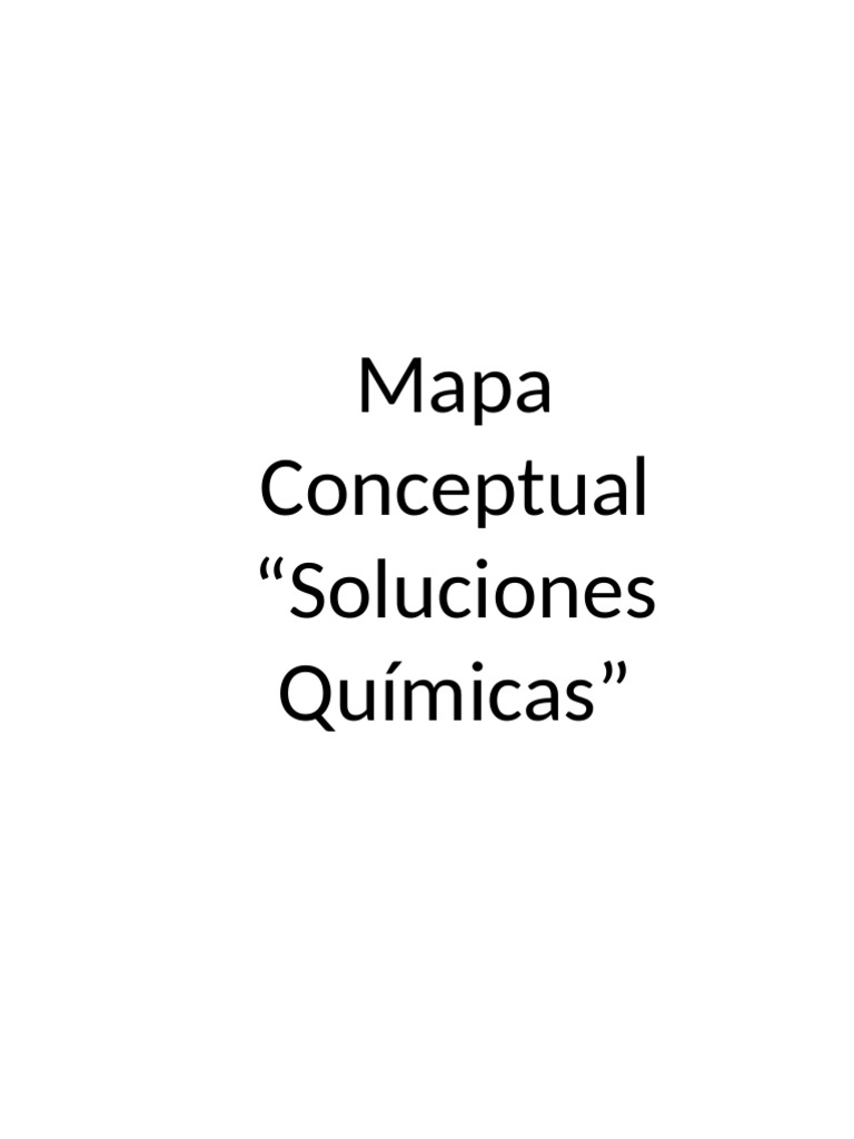 Mapa Conceptual Soluciones Quimicas | PDF