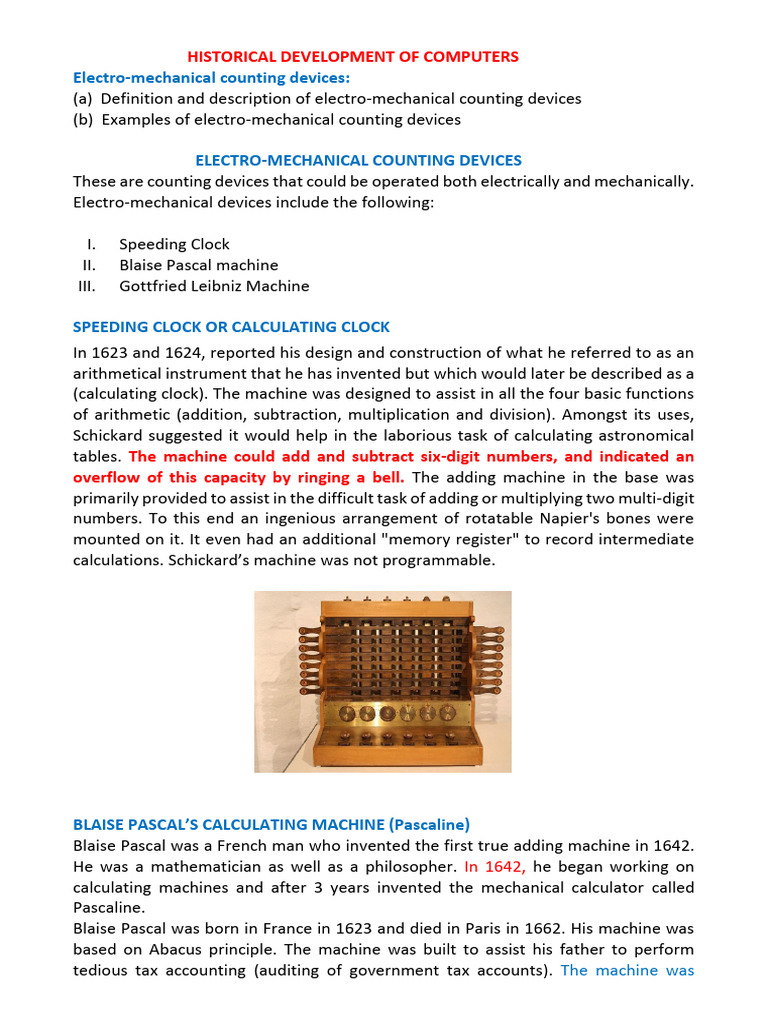 Historical Development Of Computer Pdf Computer Science Computing 8820
