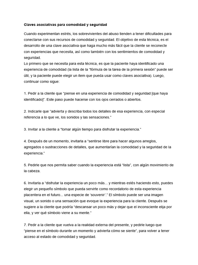 Claves Asociativas de Comodidad y Seguridad | PDF | Los símbolos ...
