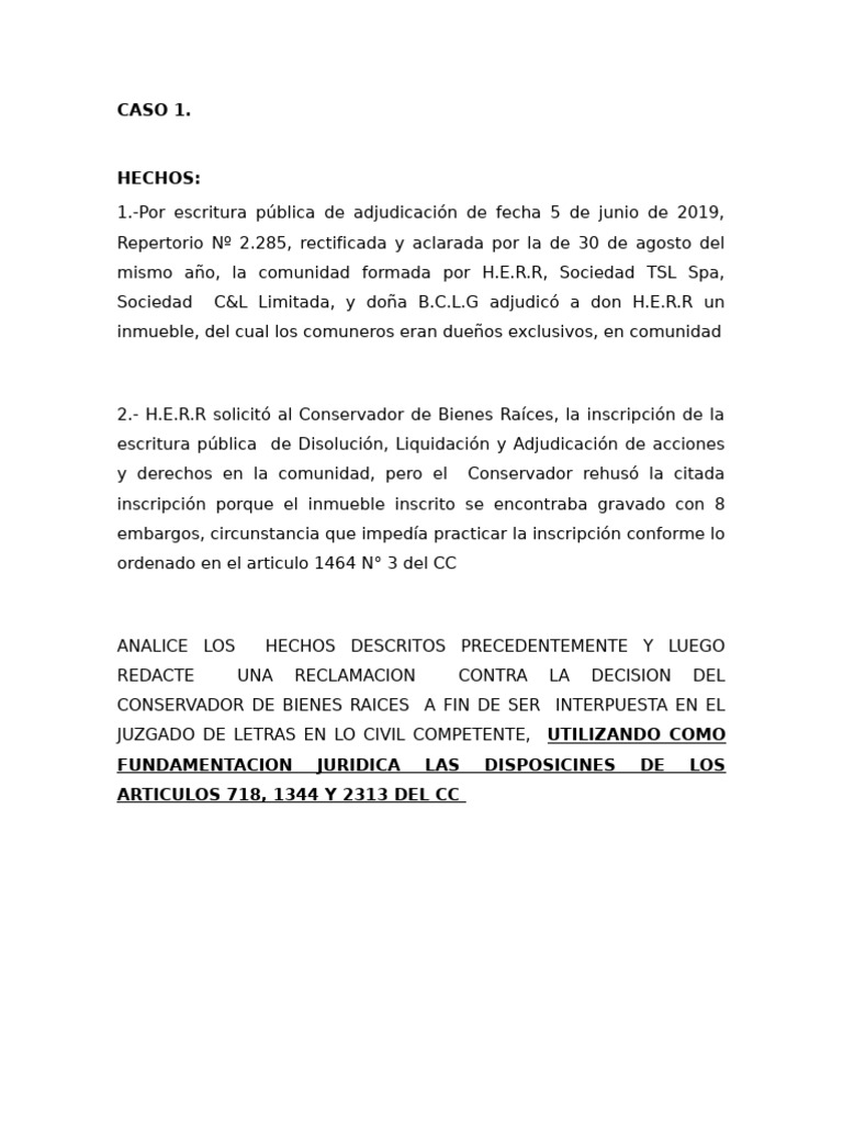 CASO 1 COPROPIEDAD- EFECTOS | PDF