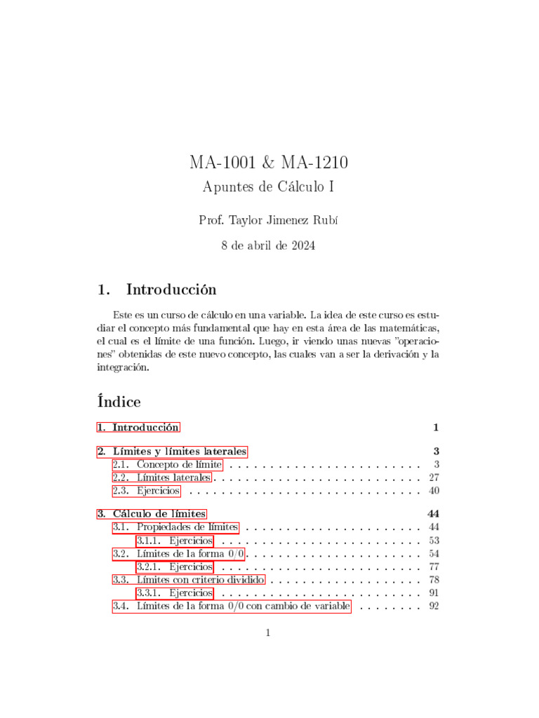 MA1001-MA1210 Ejercicios Resueltos | PDF | Límite (Matemáticas ...