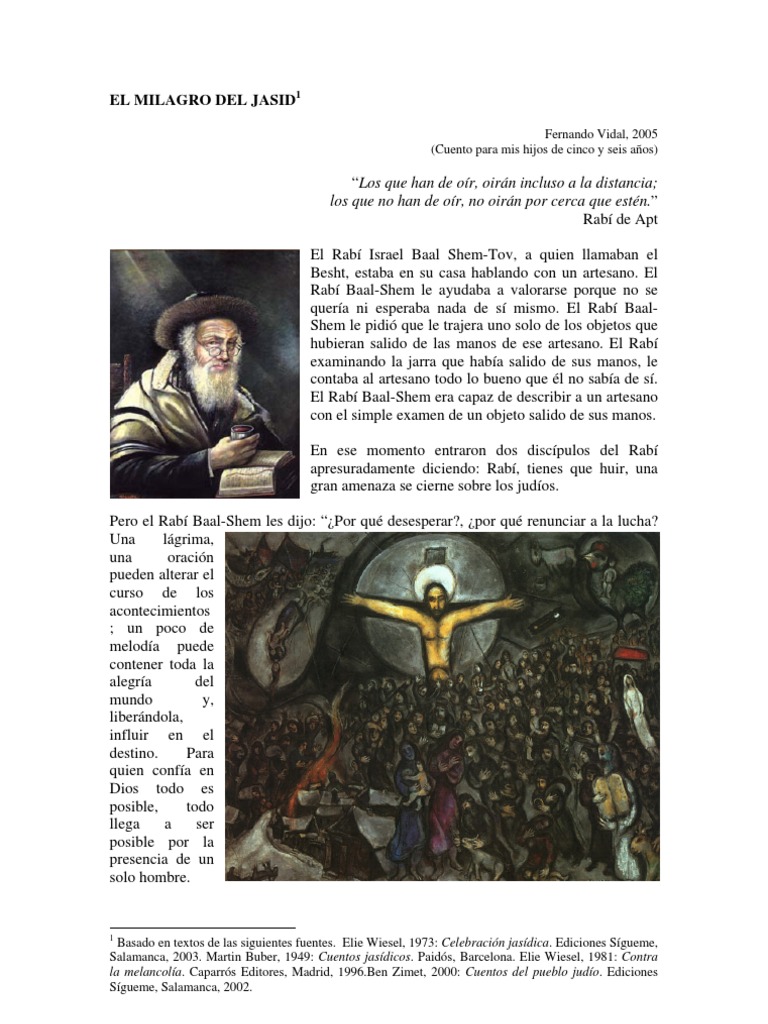 El Milagro del Jasid: Fe y Esperanza | PDF | Judaísmo jasídico | Oración