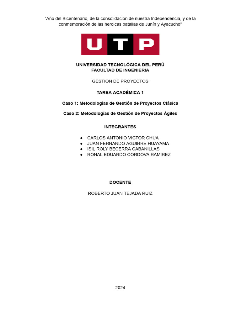 Ta1 - GP | PDF | Scrum (desarrollo de software) | Gestión de proyectos