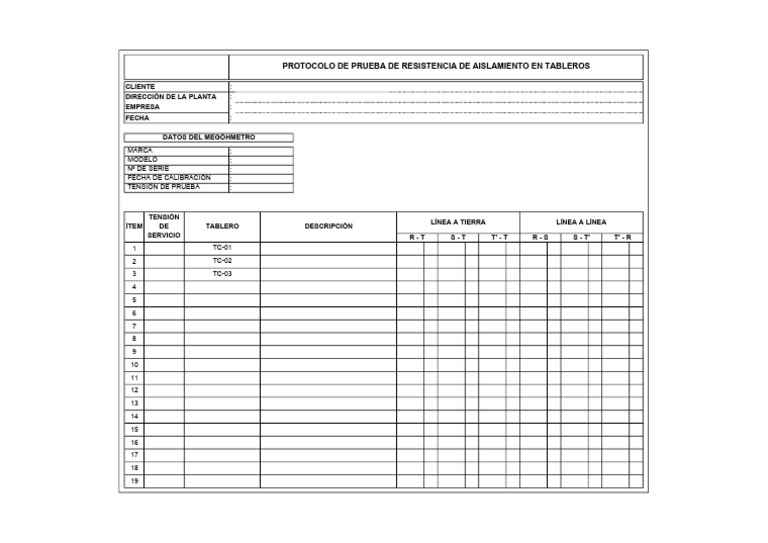 Protocolo de Pruebas de Tableros | PDF