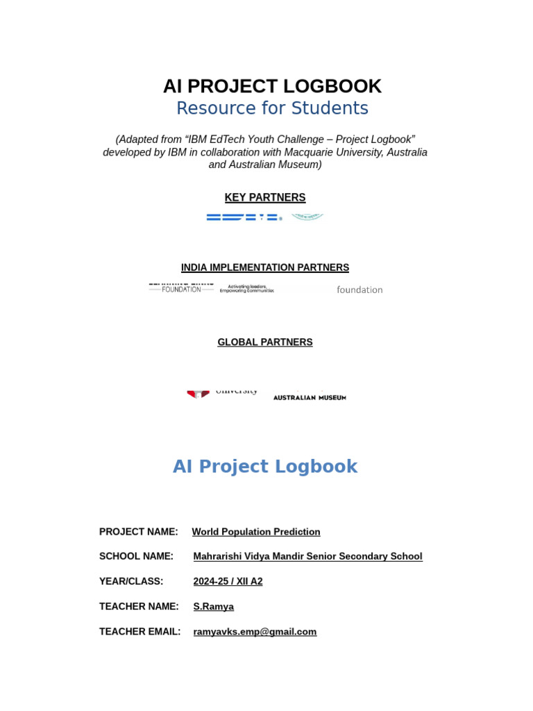 AI Project Logbook | PDF | Prototype | Artificial Intelligence