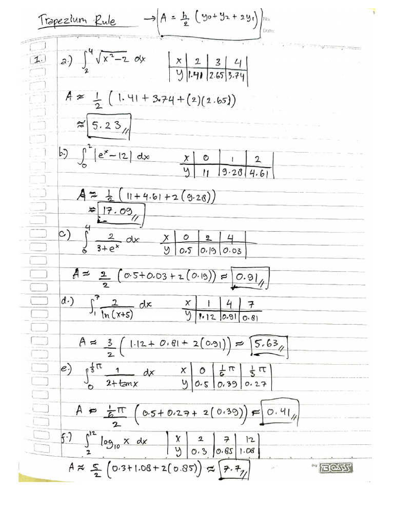 Trapezium Rule Asg | PDF