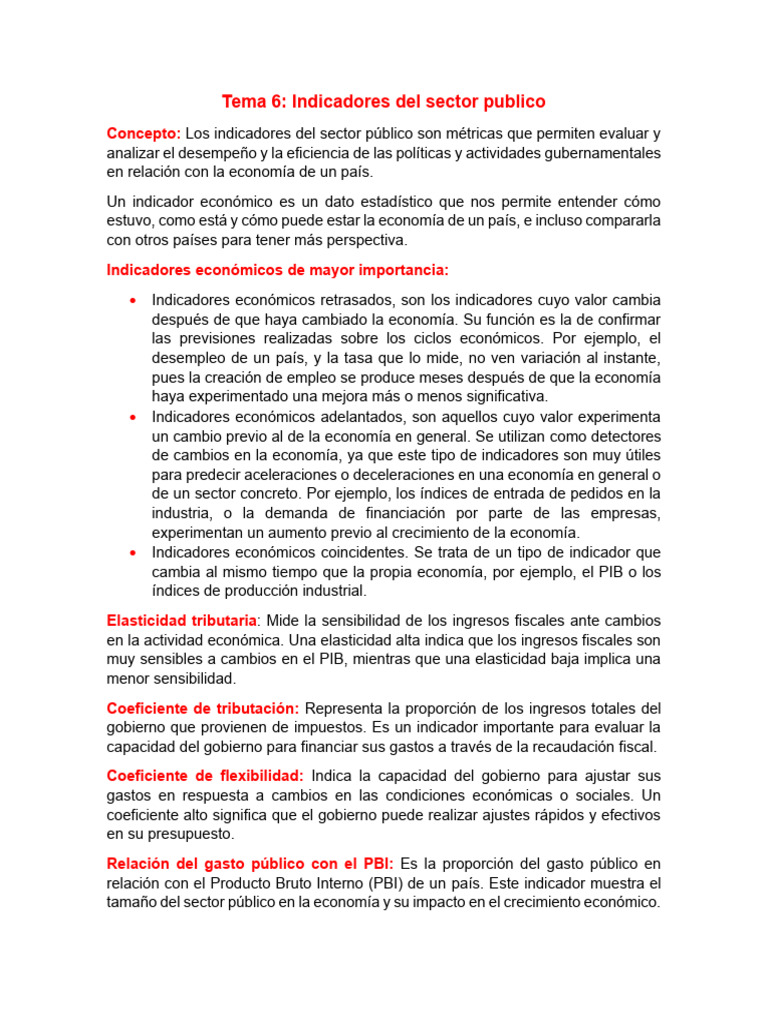 Tema 6 y Tema 7- Finanzas Publicas | PDF | Producto Interno Bruto | Economias