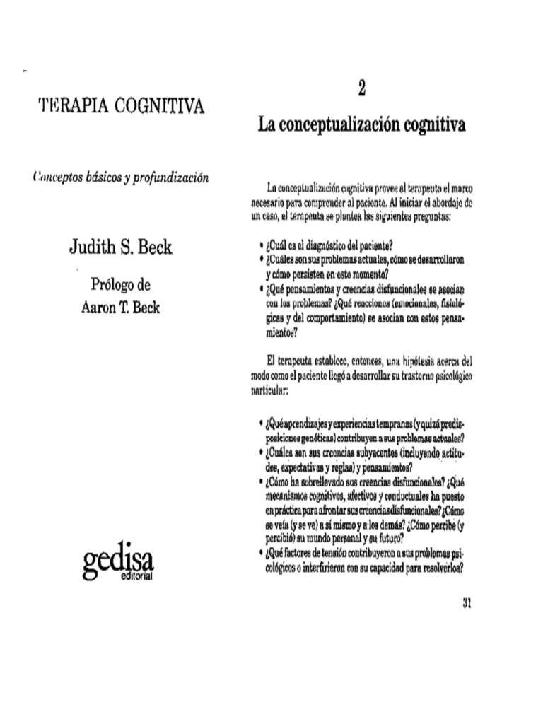 Terapia Cognitiva Judith Beck | PDF