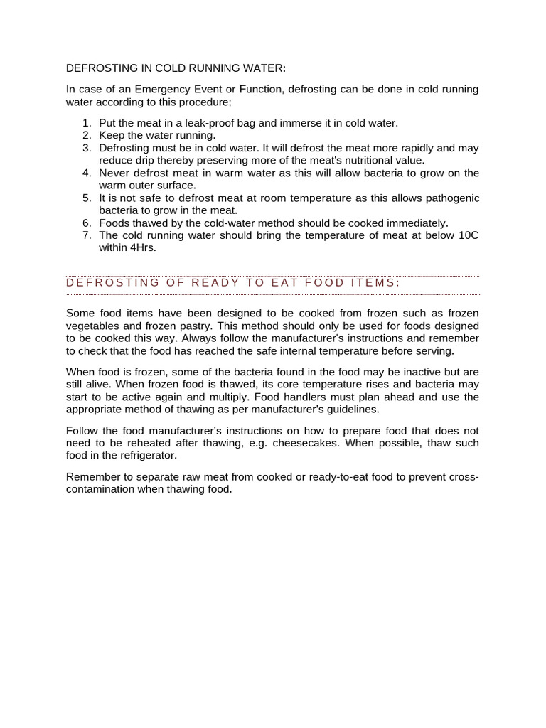 Meat Defrosting | PDF