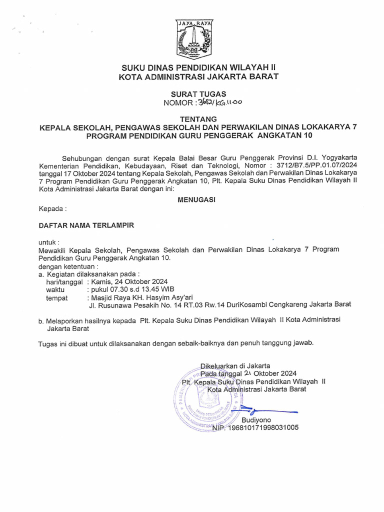 Kepala Sekolah, Pengawas Sekolah Dan Perwakilan Dinas Loka 7 PGP Angkatan 10 JB 2 | PDF